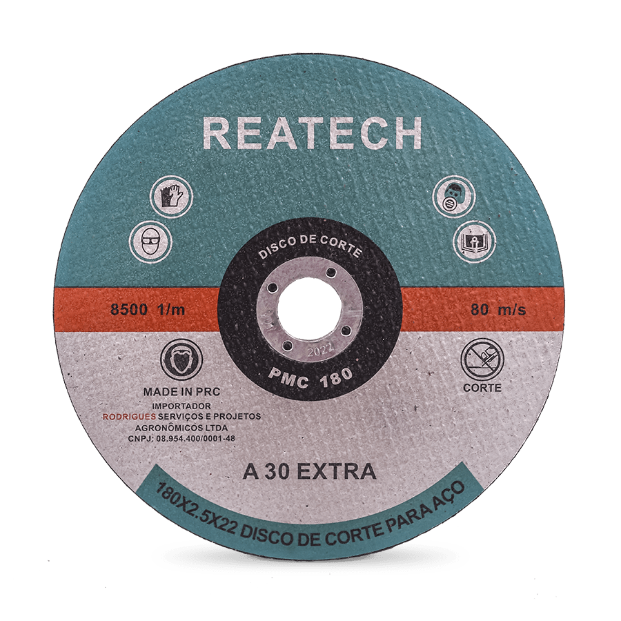 Disco de corte 7" - 180x2.5x22mm – Reatech
